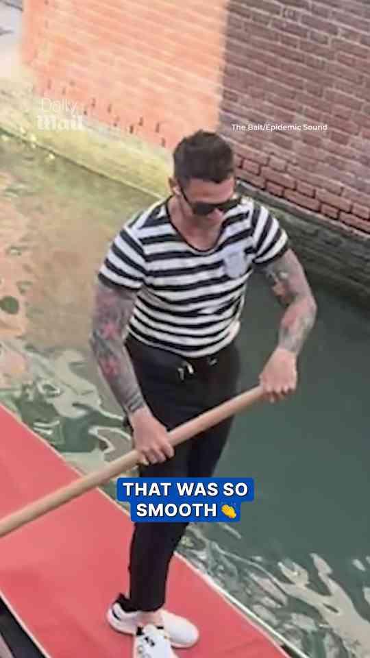 Gondola rower balances soccer skills with impressive control