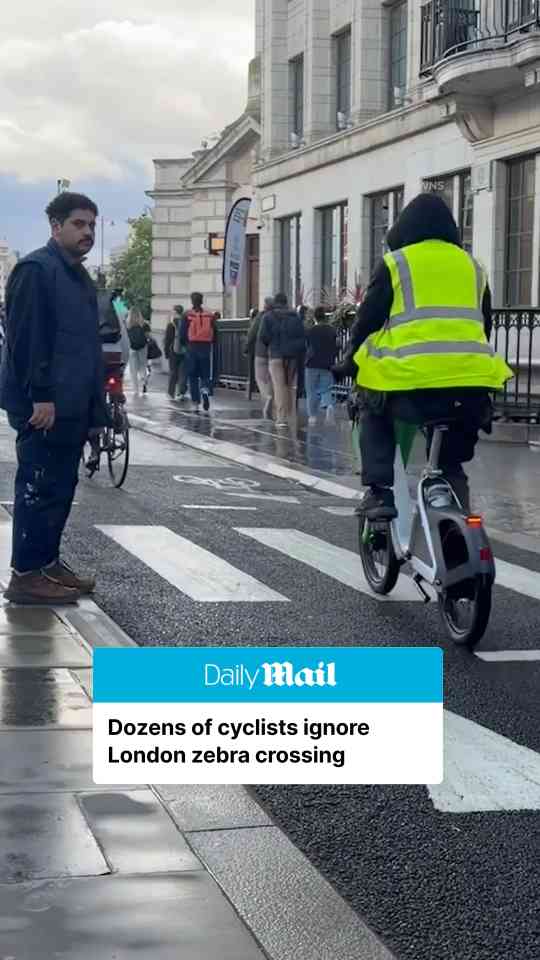 Cyclists ignoring zebra crossing