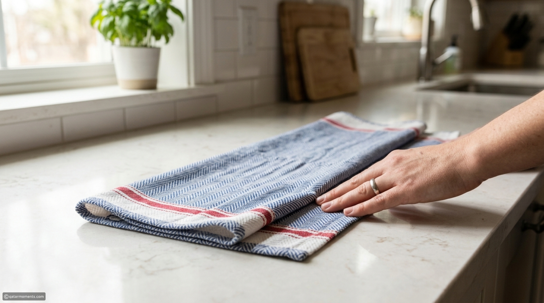The simple kitchen towel folding hack that saves drawer space