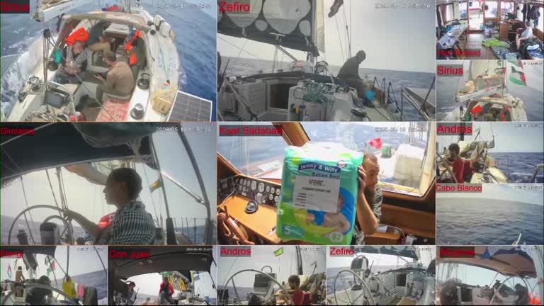 Gaza aid flotilla says Israeli forces intercepted dozens of vessels
