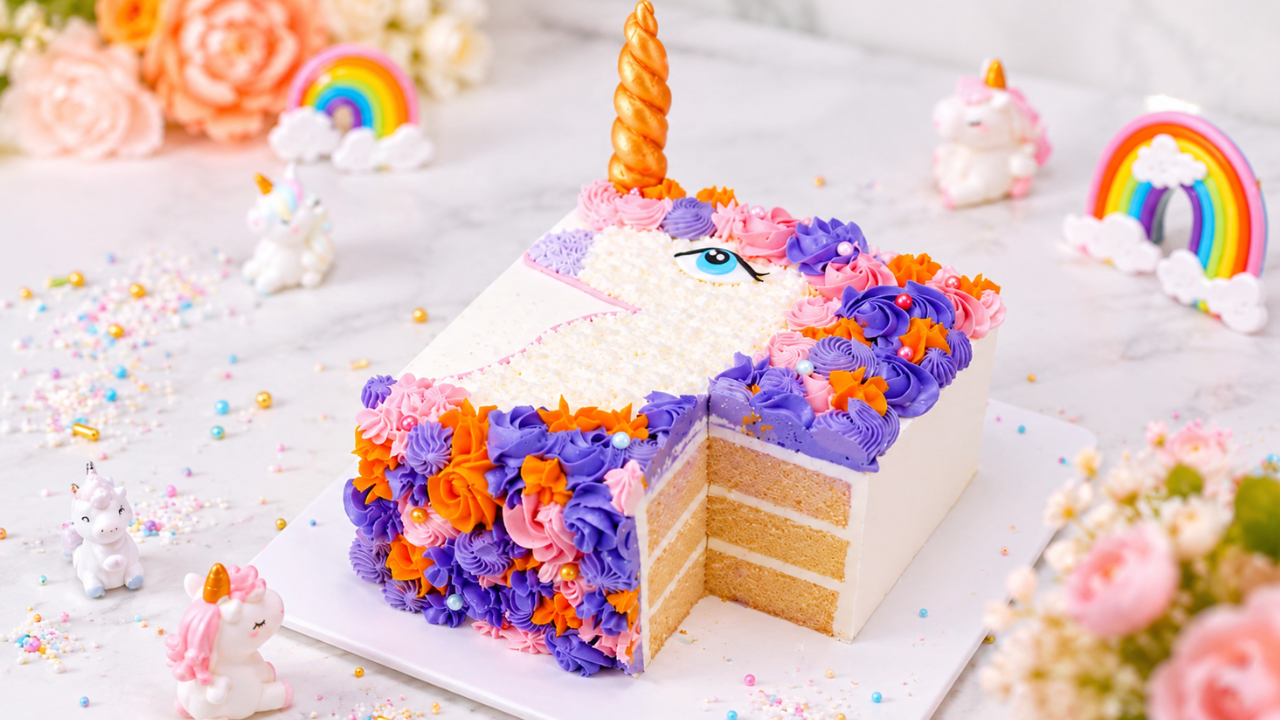How to make colorful unicorn layer cake