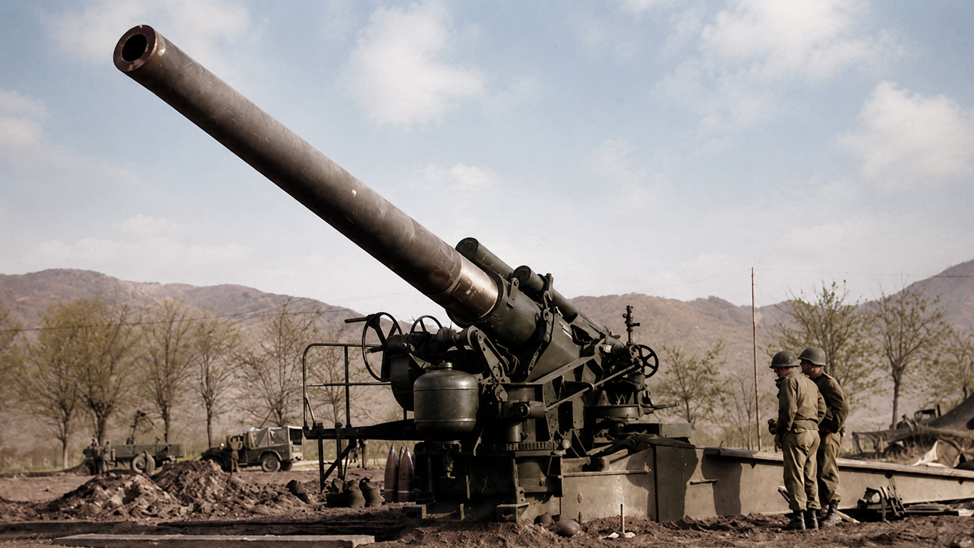 The massive guns guarding New York during World War II