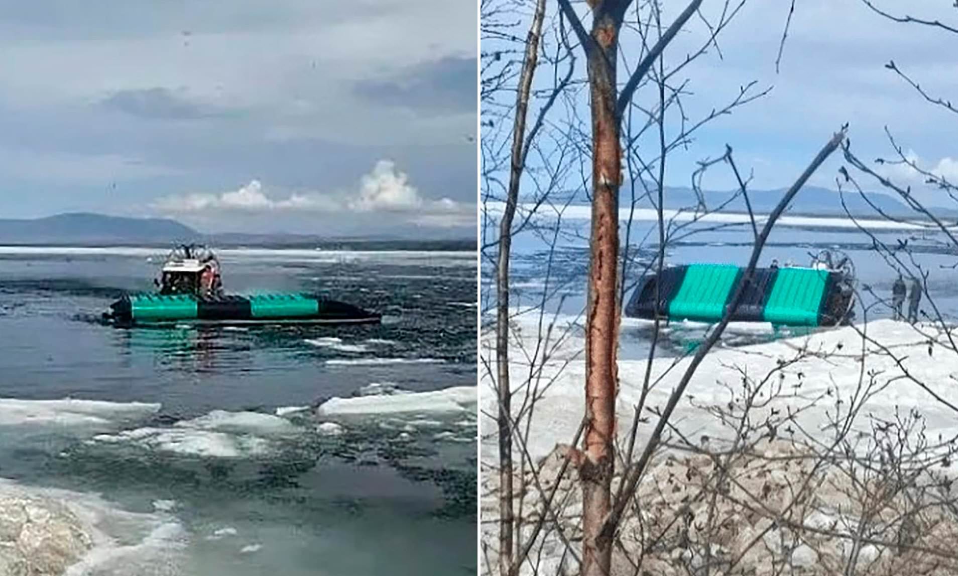 Five tourists die when hovercraft flips over on Siberian lake which is ...