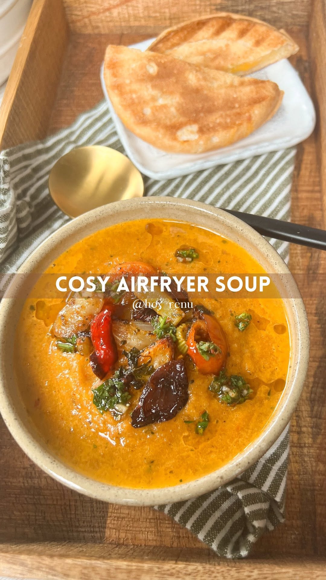 Easy roast vegetable soup made in the air fryer