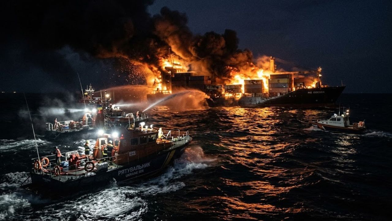 Russian drone hits Chinese ship in Black Sea — as Putin flies to Beijing