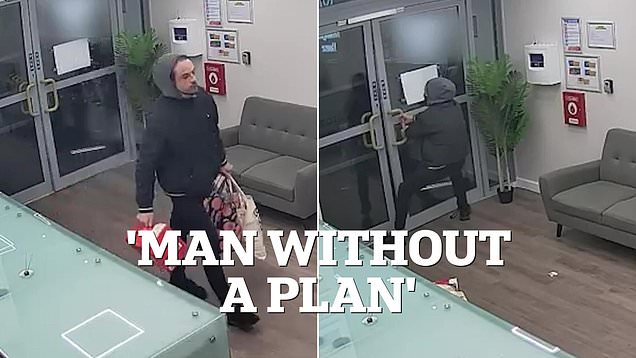 Burglar gets stuck after failing to spot door release button