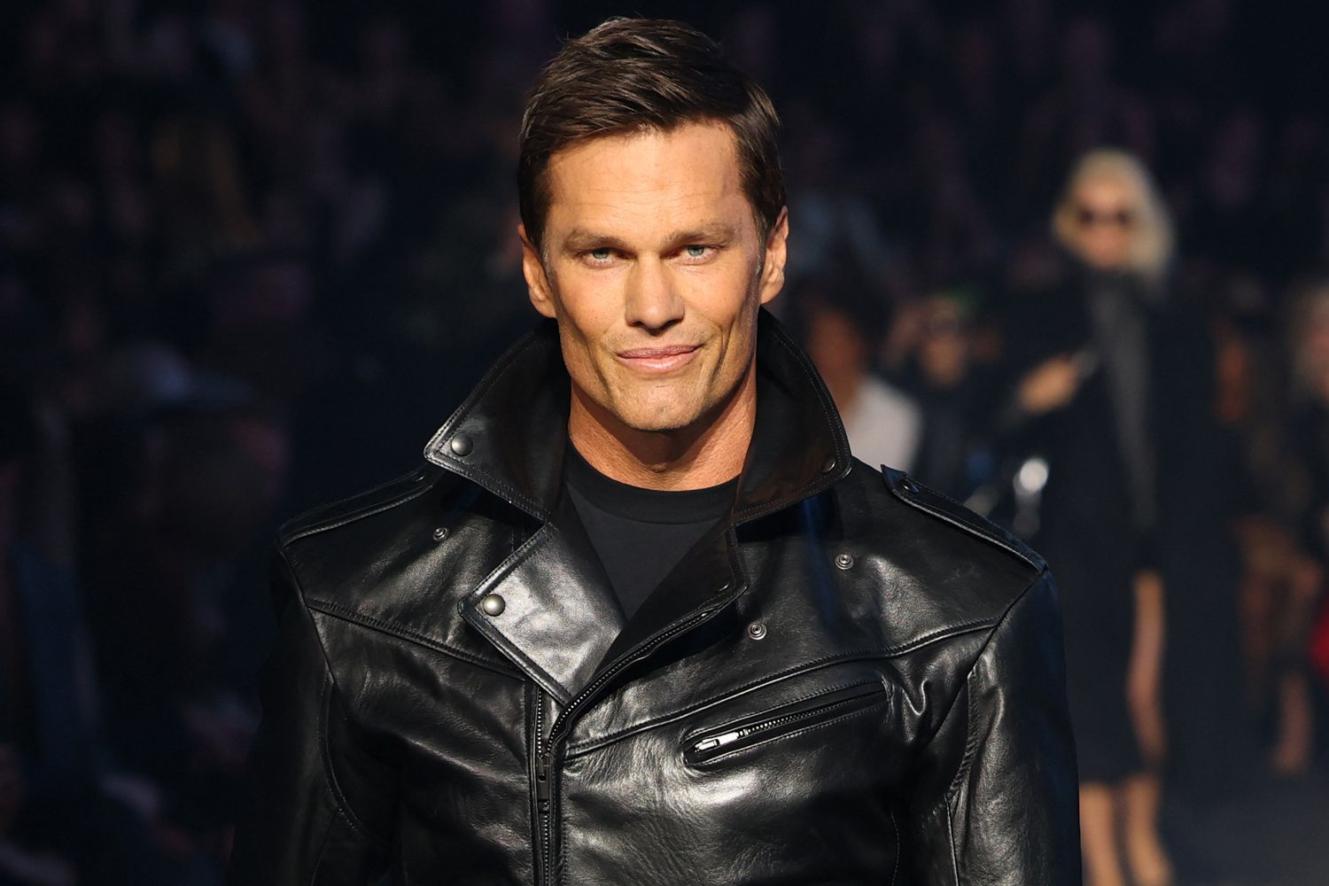 Tom Brady wears head-to-toe leather as he makes his catwalk debut ...