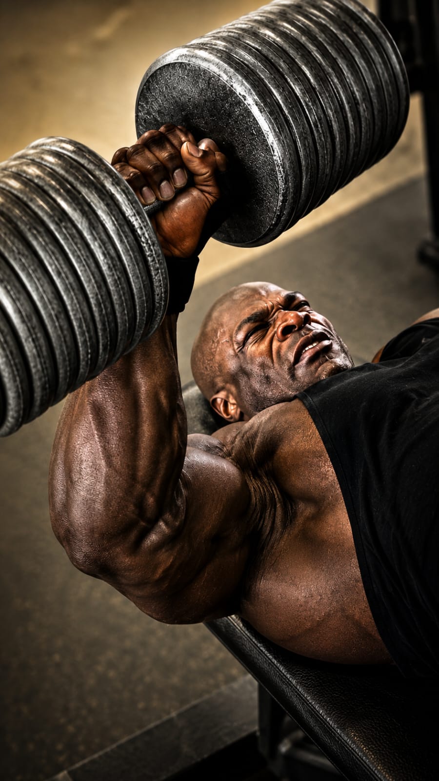 Ronnie Coleman turns 200LB dumbbell press into light warmup sets
