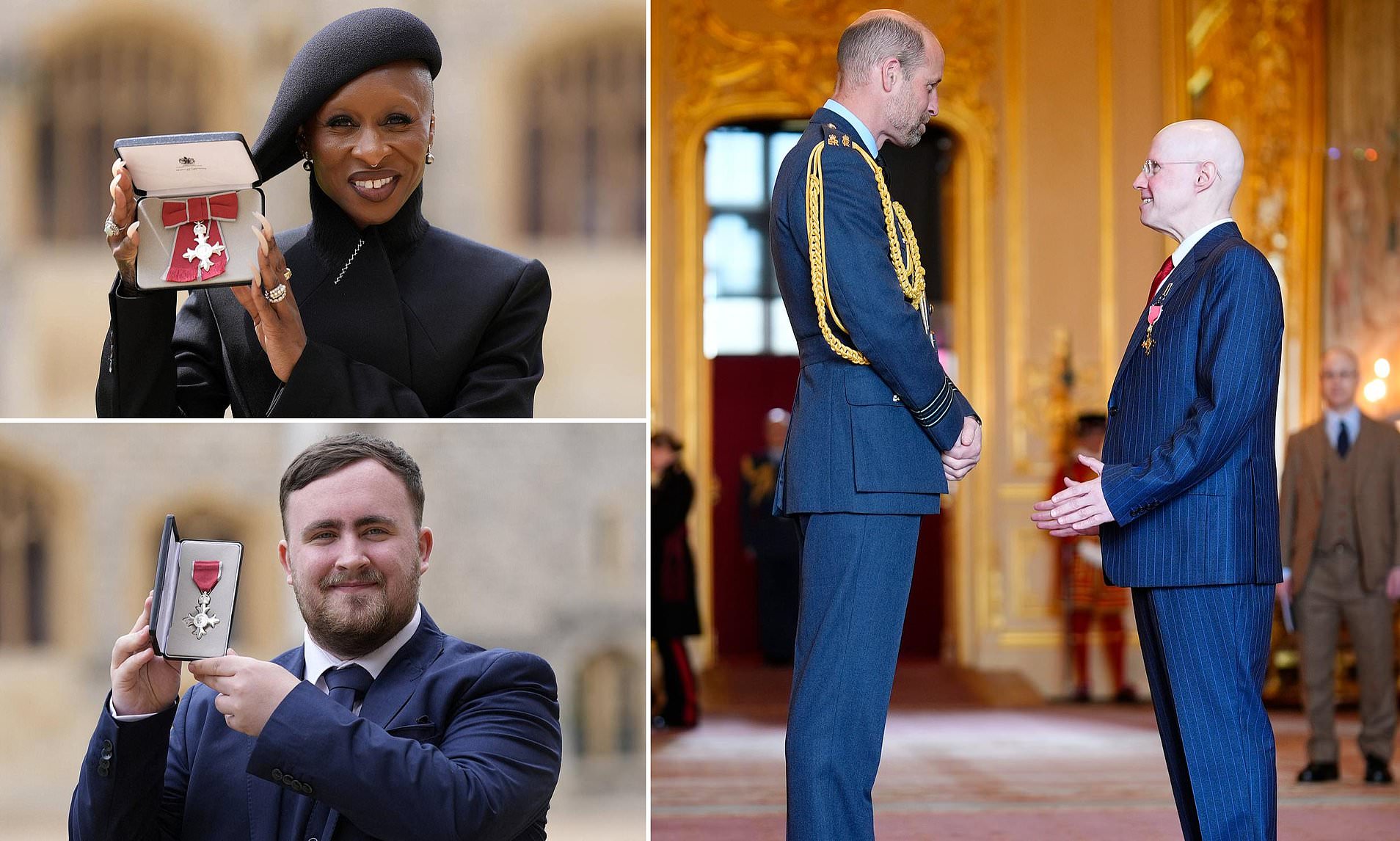 Cynthia Erivo and Matt Lucas receive honours from Prince William at ...