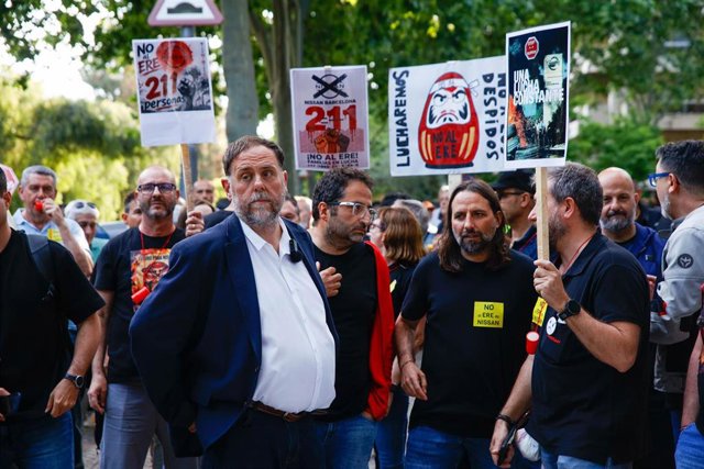 Junqueras da apoyo a la protesta de trabajadores de Nissan afectados ...