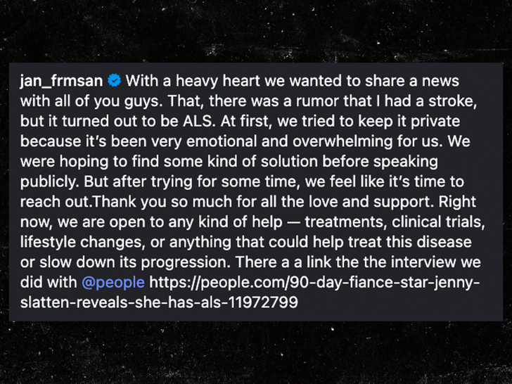'90 Day Fiancé' star Jenny Slatten diagnosed with ALS