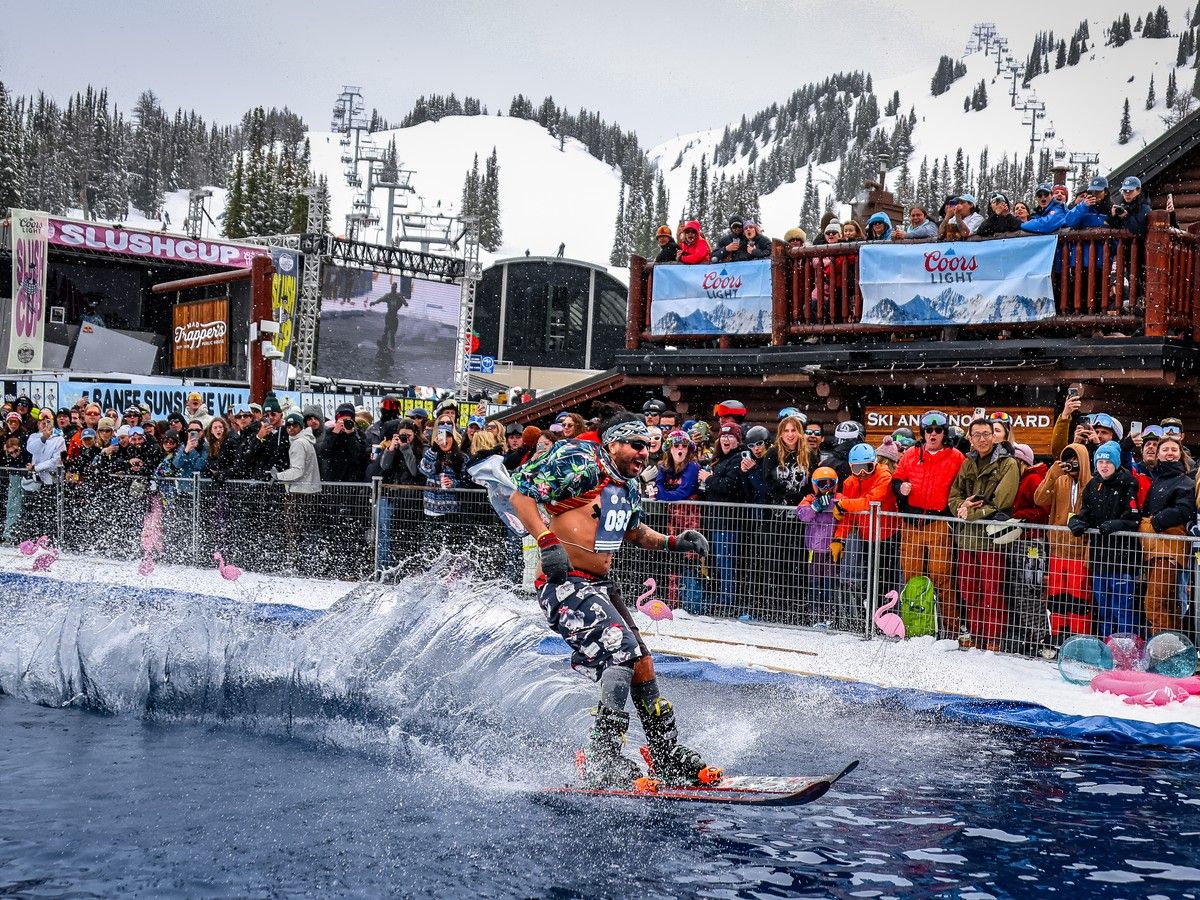 Annual slush cup makes waves at Sunshine ahead of a rare summer ski season