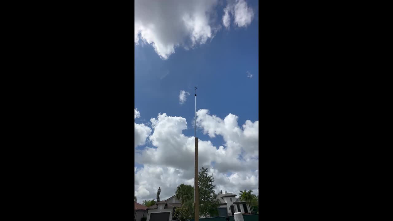 Anemometer spins in breezy weather at home weather station in Lake ...