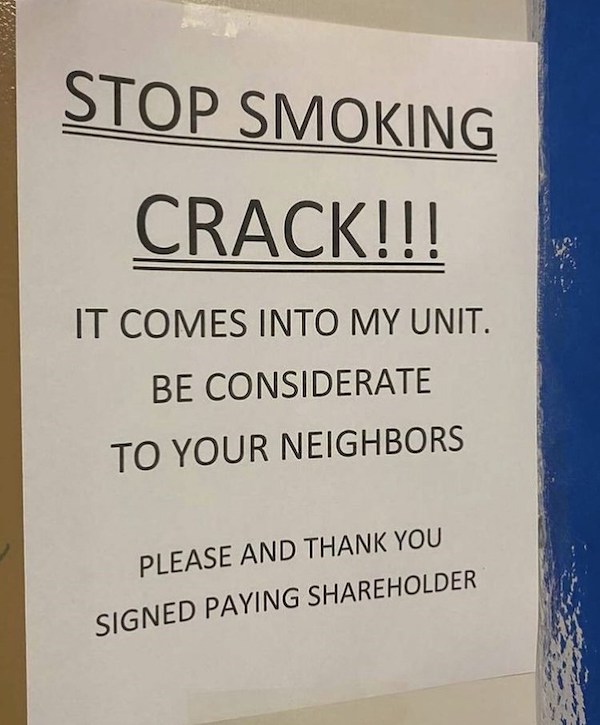 23 funny & wild PSA notes from crazy neighbors & landlords