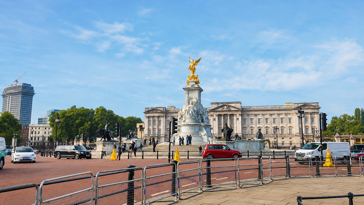 Promenade à Londres autour de Buckingham Palace et du Victoria Memorial