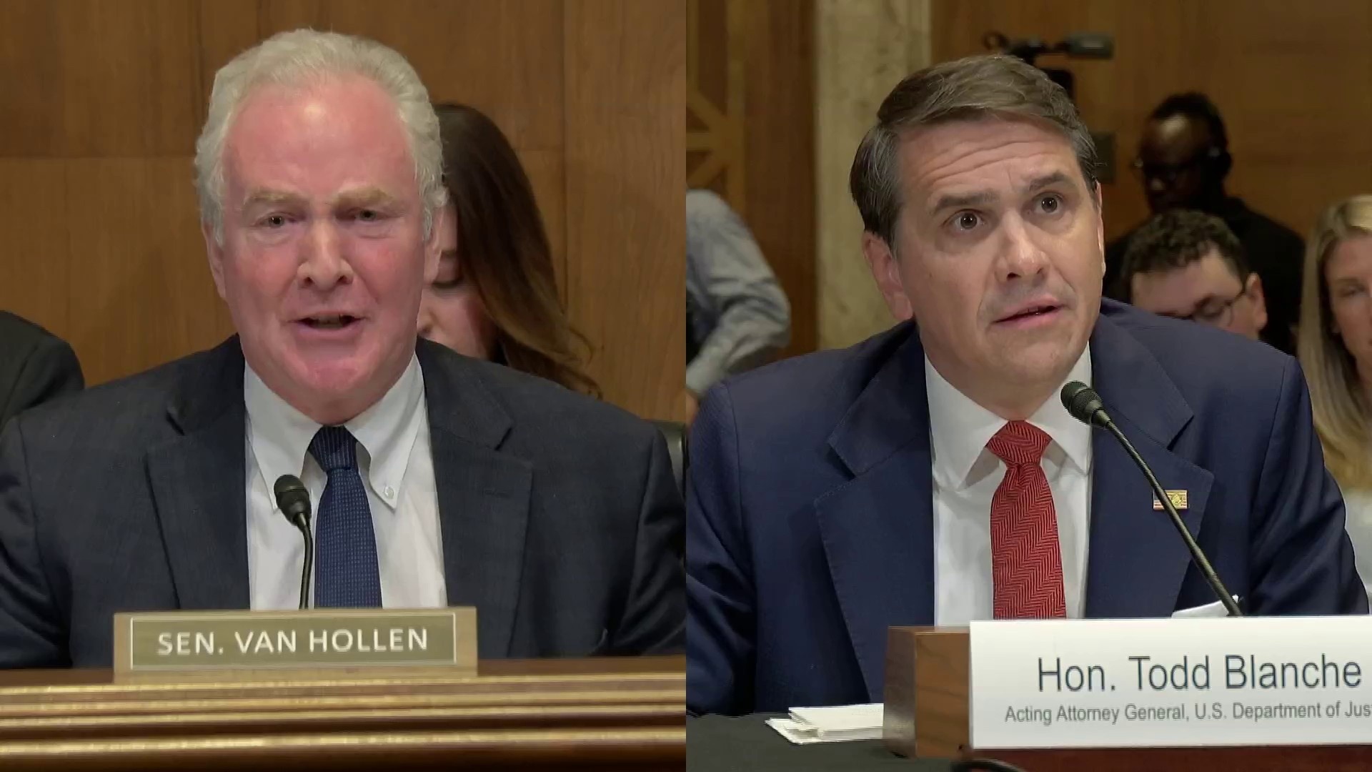Sen. Van Hollen presses Acting AG Todd Blanche on Epstein investigation