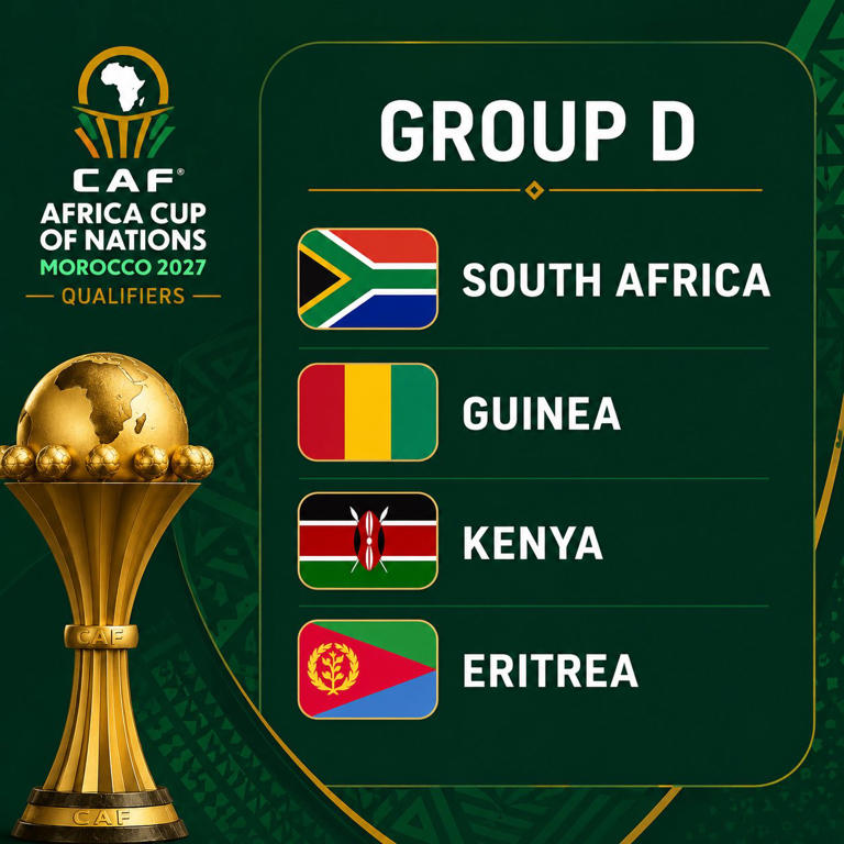 AFCON 2027 draw: Bafana Bafana in Group D with Benni’s Kenya