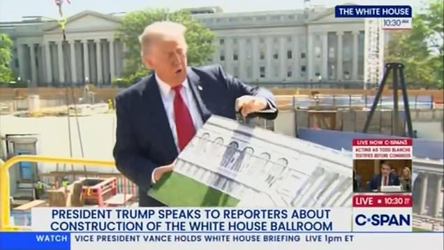 Trump claims new ballroom roof will protect all of Washington as drones ...