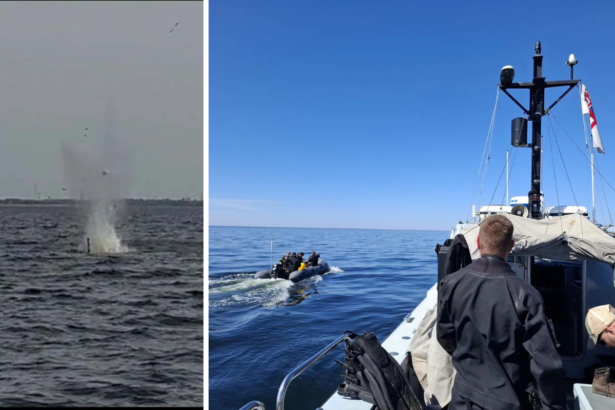 Historic World War explosive on 'very dark seabed' destroyed by ...