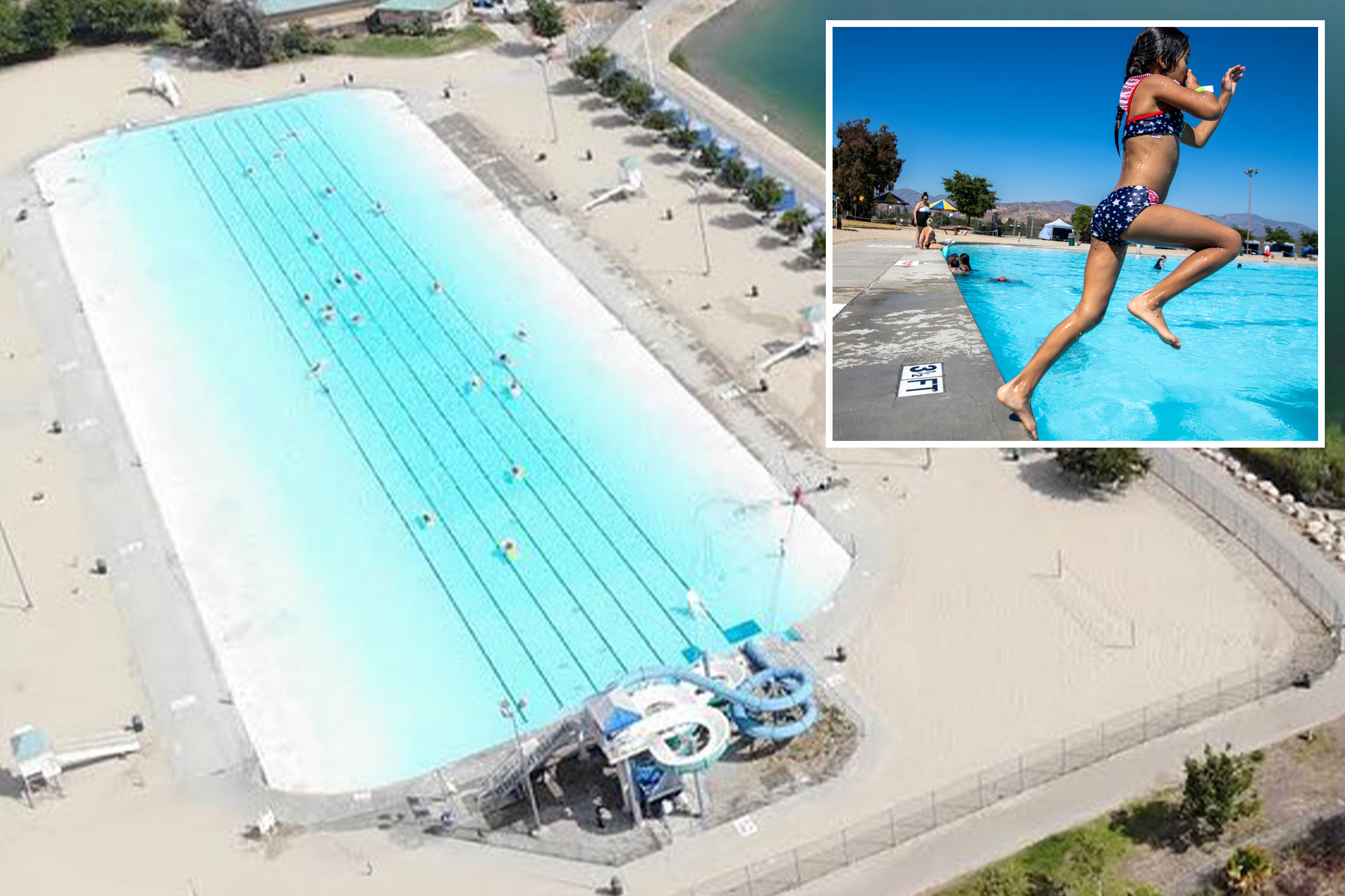 The biggest swimming pool in US reopens in Los Angeles just in time for ...