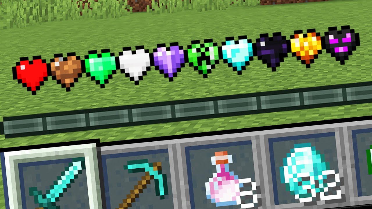 Gaining unique special abilities by using custom hearts in Minecraft