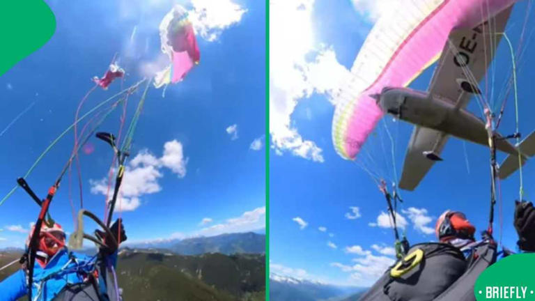 Woman survives mid-air collision after plane tears through parachute ...