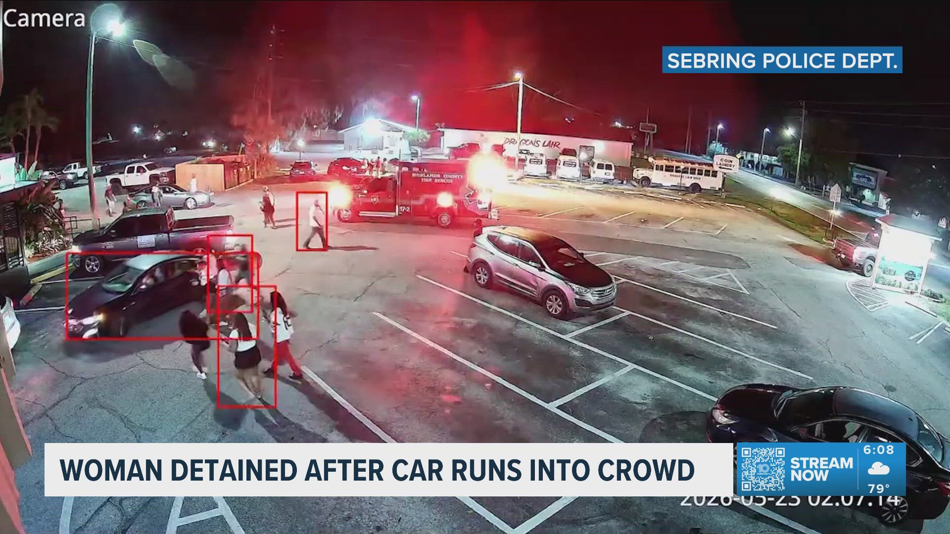 Woman detained after car runs into crowd in Sebring over the weekend