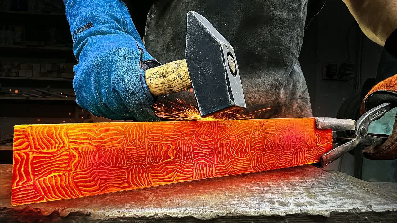 Forging a Damascus cleaver: The art of layered steel