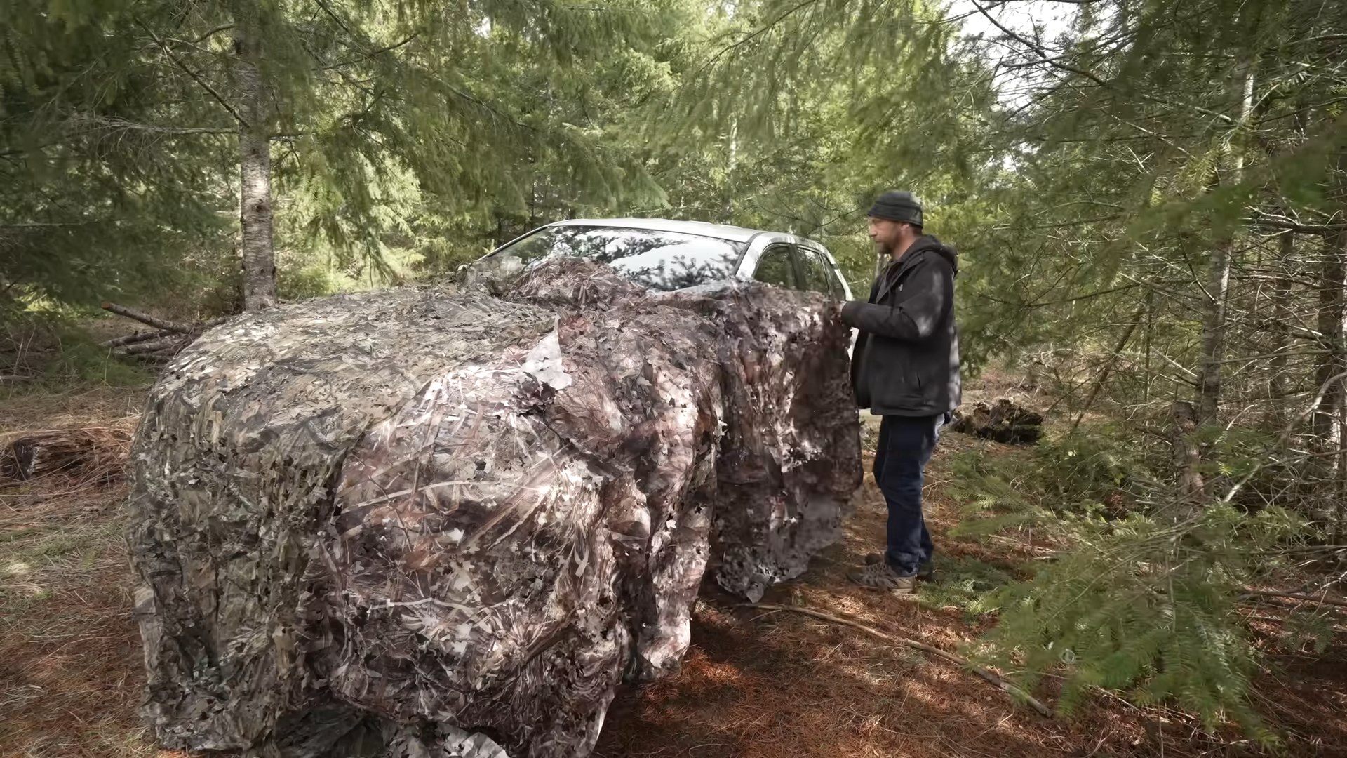 I covered my car in camouflage to avoid getting caught