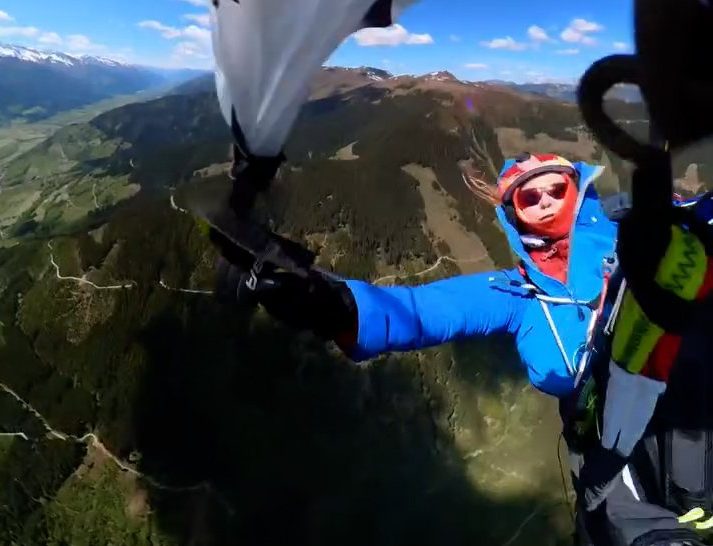 Paraglider screams as plane rips through parachute in mid-air