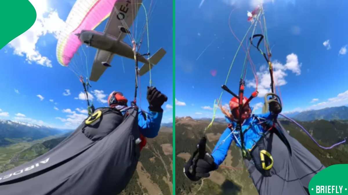 Woman survives mid-air collision after plane tears through parachute ...