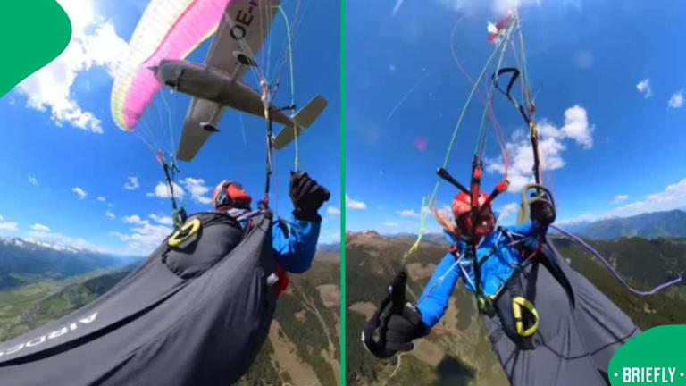 Woman survives mid-air collision after plane tears through parachute ...