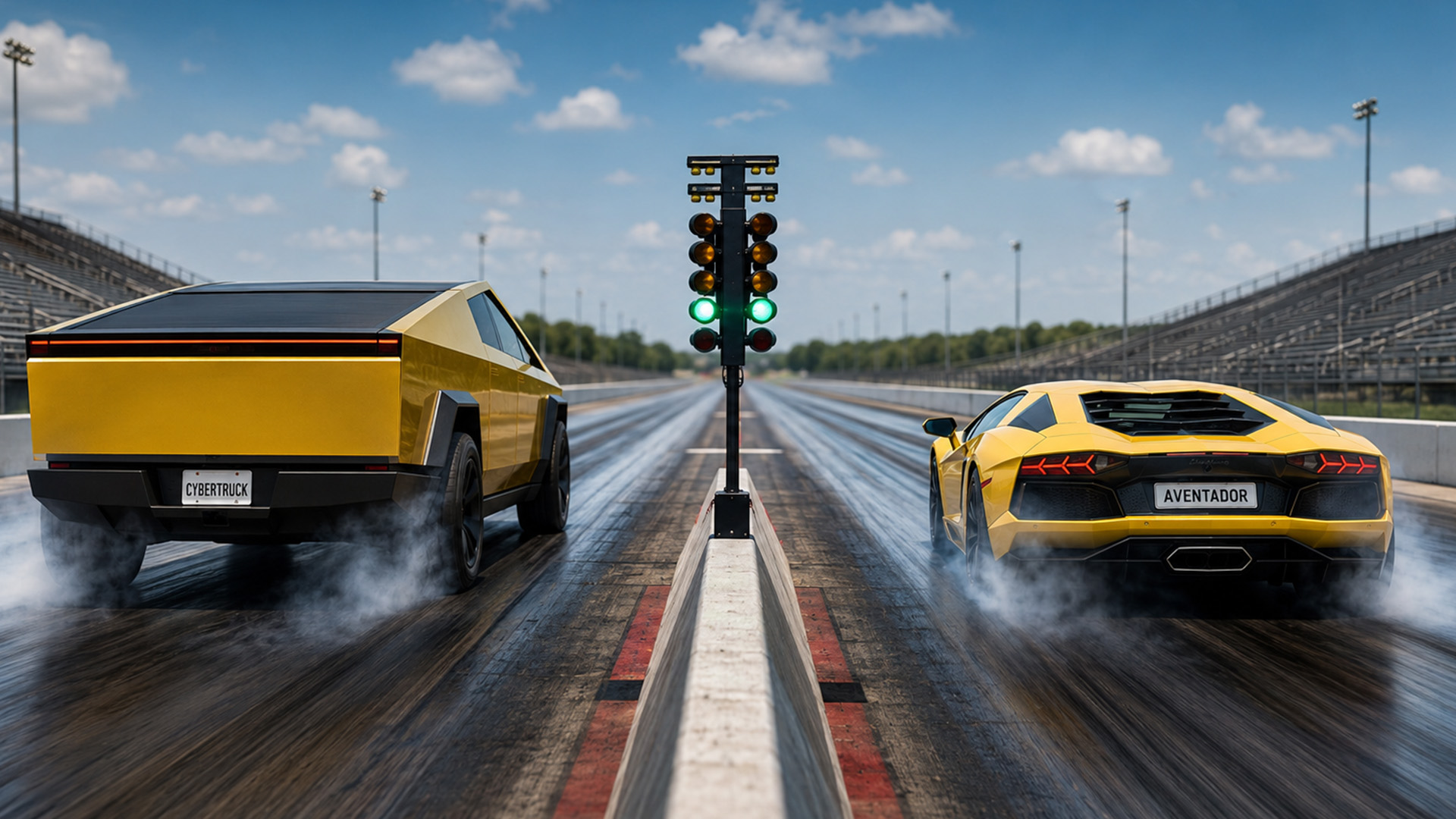 Lamborghini Aventador faces Cyberbeast drag race