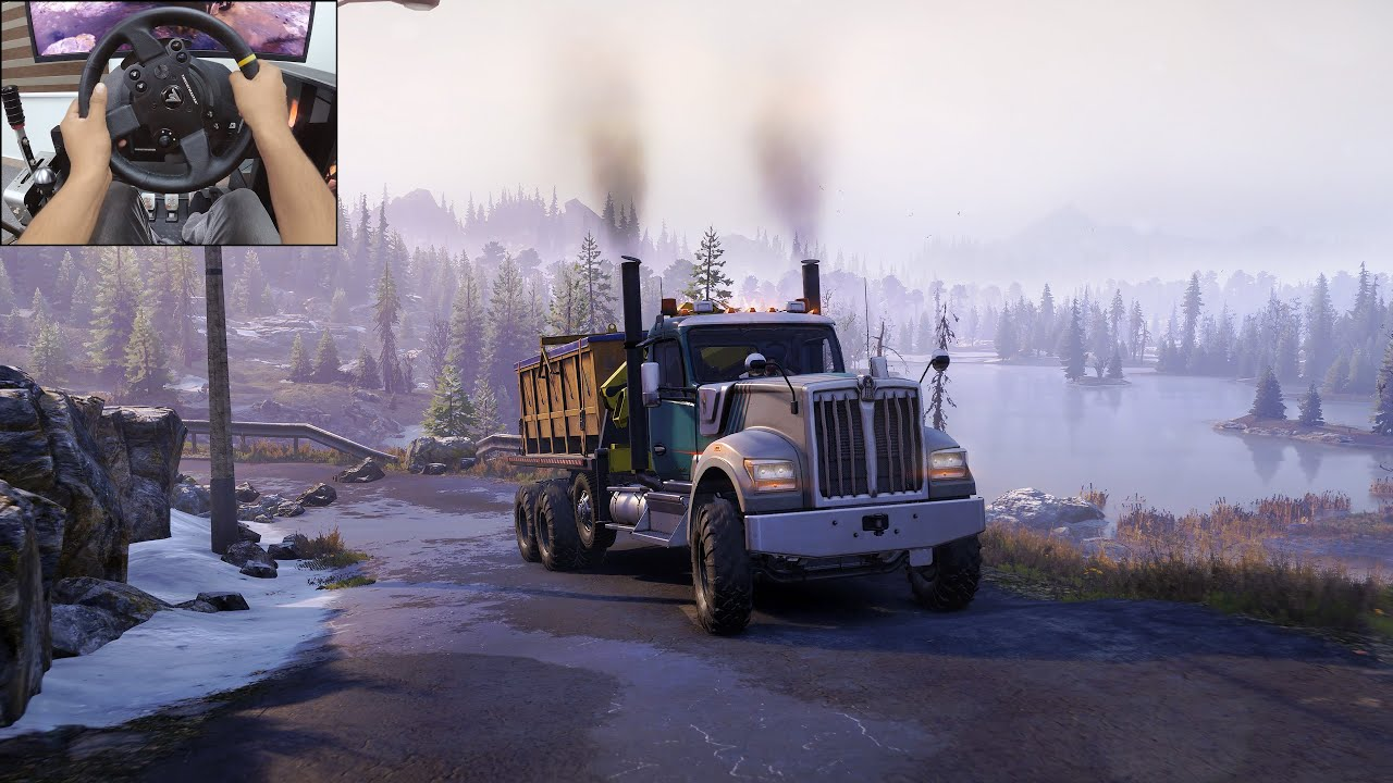 Realistic truck driving SnowRunner Kenworth W990 in action
