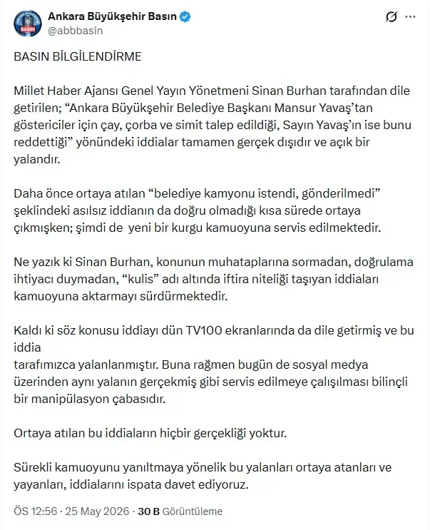 ABB'den Özel'in çay, çorba ve simit isteğini Yavaş'ın reddettiği ...