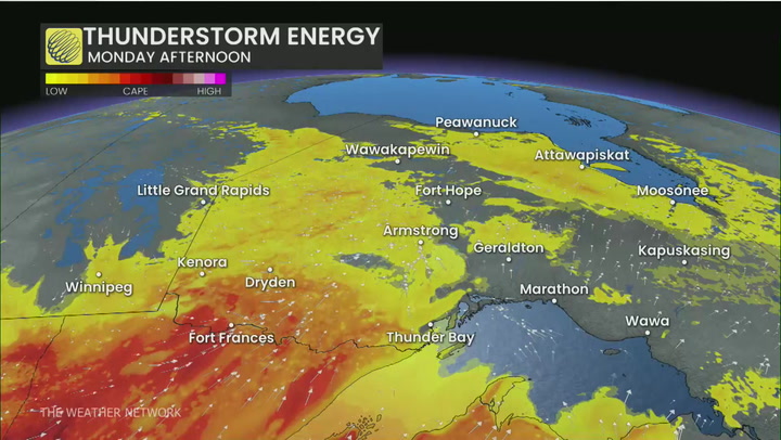 Severe storm concern sweeping through northern Ontario and Quebec