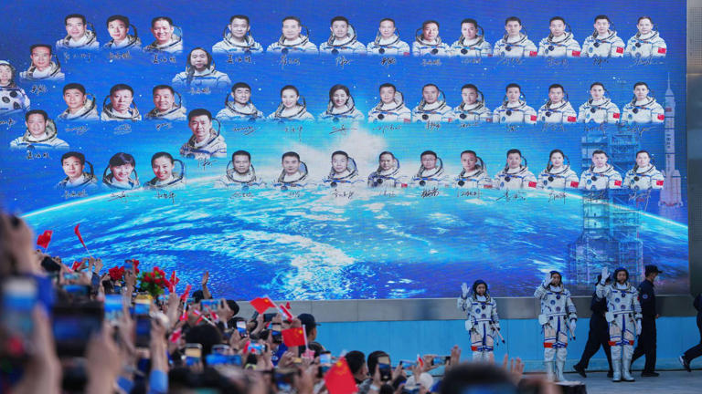 China launches astronauts into space - as lunar race intensifies