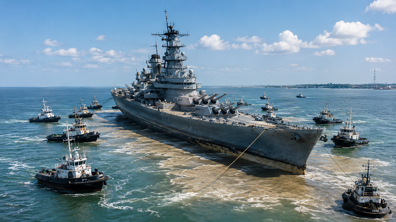 How USS Missouri got impaled on an anchor, the grounding, the silenced ...
