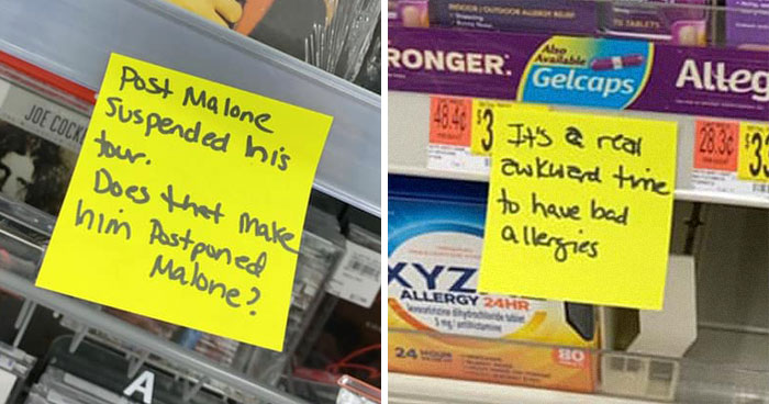 Woman leaves funny notes around Walmart to make people smile (29 pics)