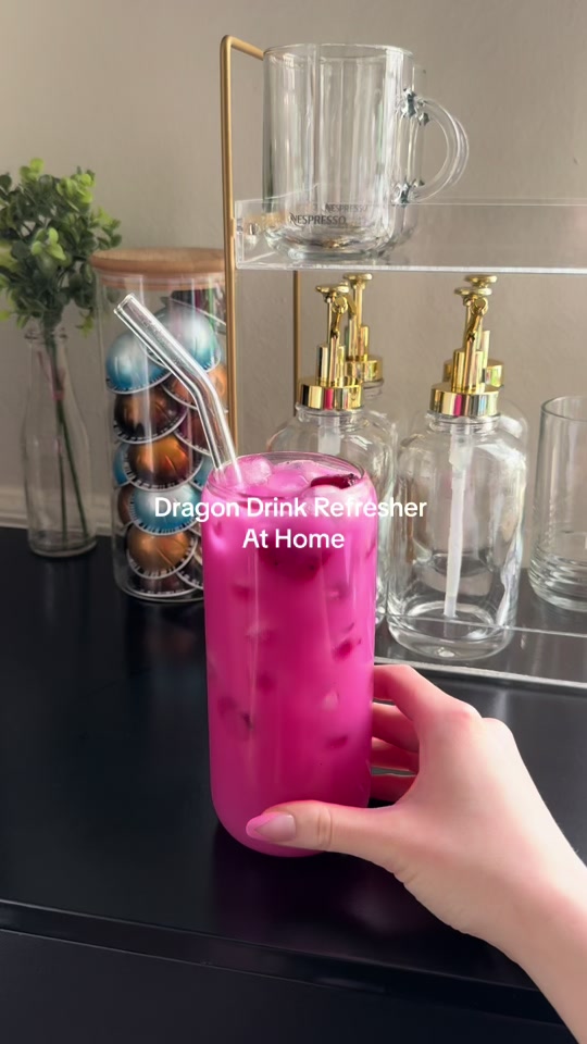 Homemade dragon fruit and mango refresher recipe