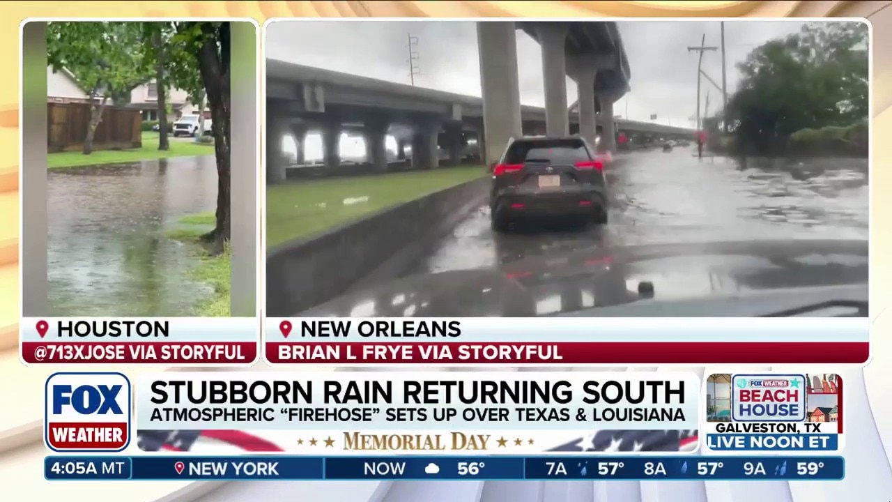Relentless downpours drench South as atmospheric firehose reloads days ...