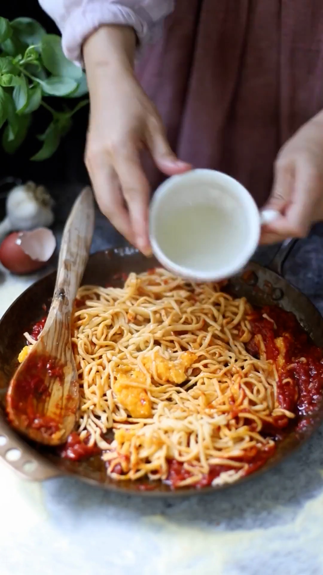 Traditional pasta shape with silky coating