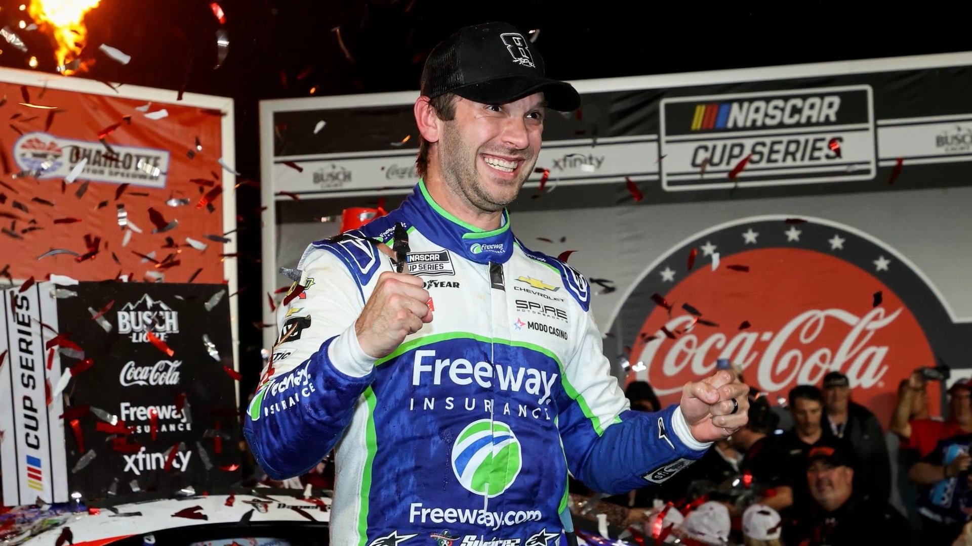 Suarez makes history with win at rain-shortened Coca-Cola 600
