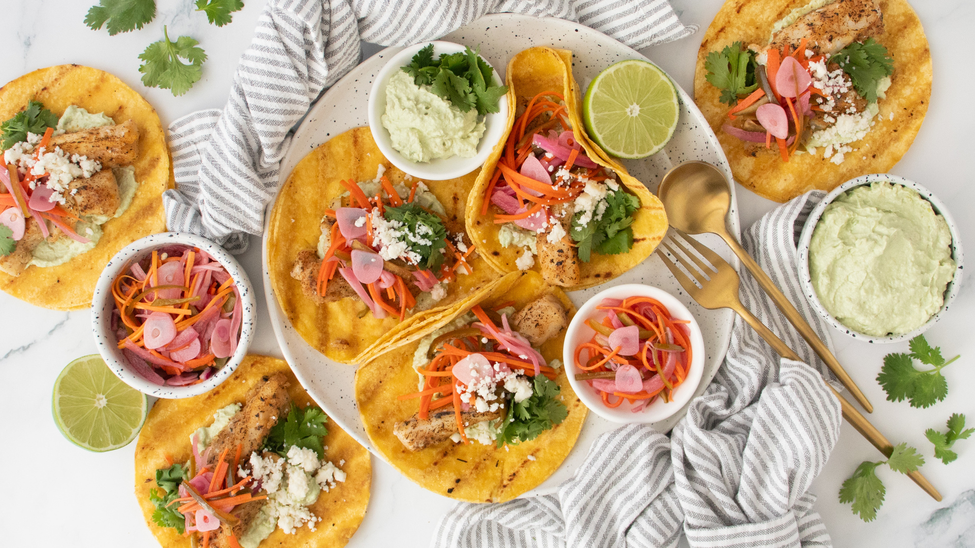 Grilled fish tacos with escabeche recipe