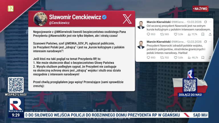 Fałszywe zgłoszenia i najścia służb. "Prezydent powinien zwołać Radę ...