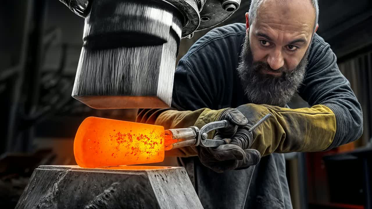 Inside the Damascus knife forging process