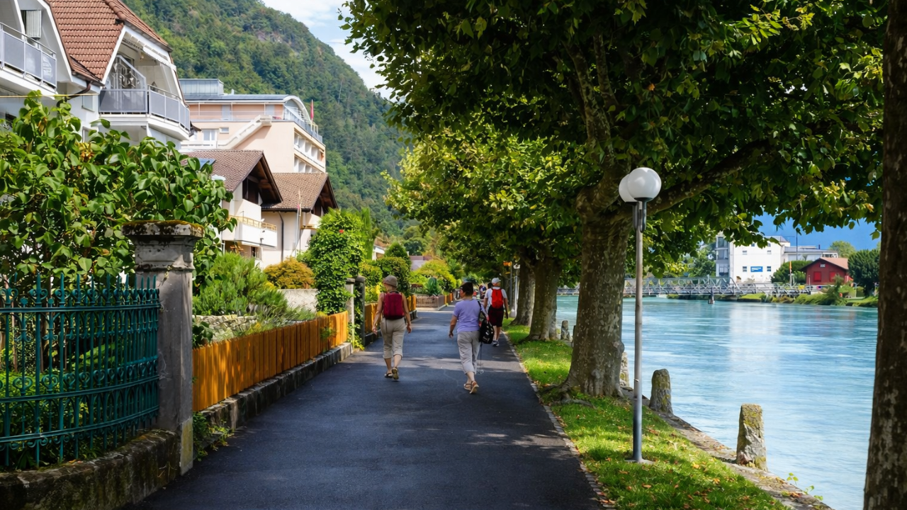 Exploring Interlaken between mountains and rivers (4K)