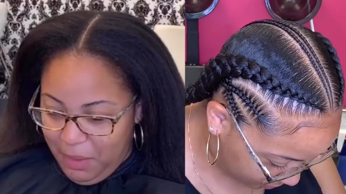 Modern two-braid hairstyle with a stylish twist