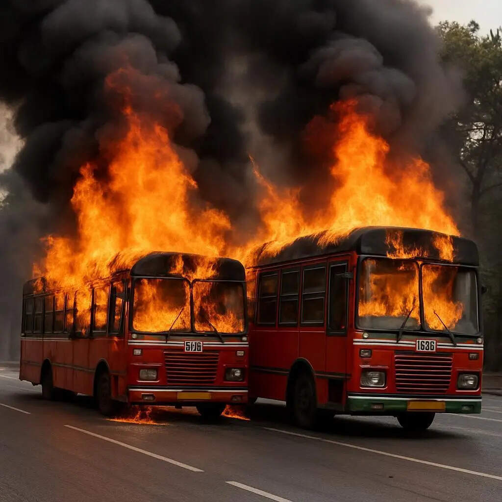 Two BEST buses catch fire at Mumbai depot in a span of an hour