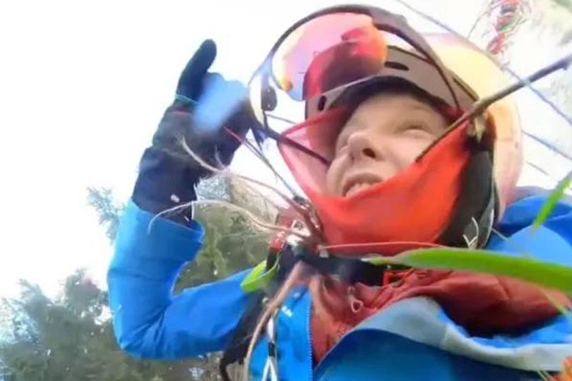 Video captures horror moment plane propeller shreds paraglider's canopy ...